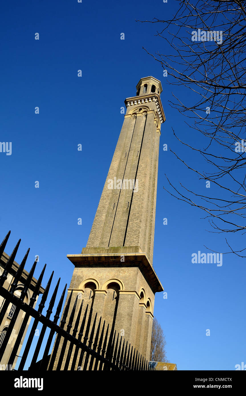 Tall brick built stand pipe tower at Kew Steam museum,London Stock ...