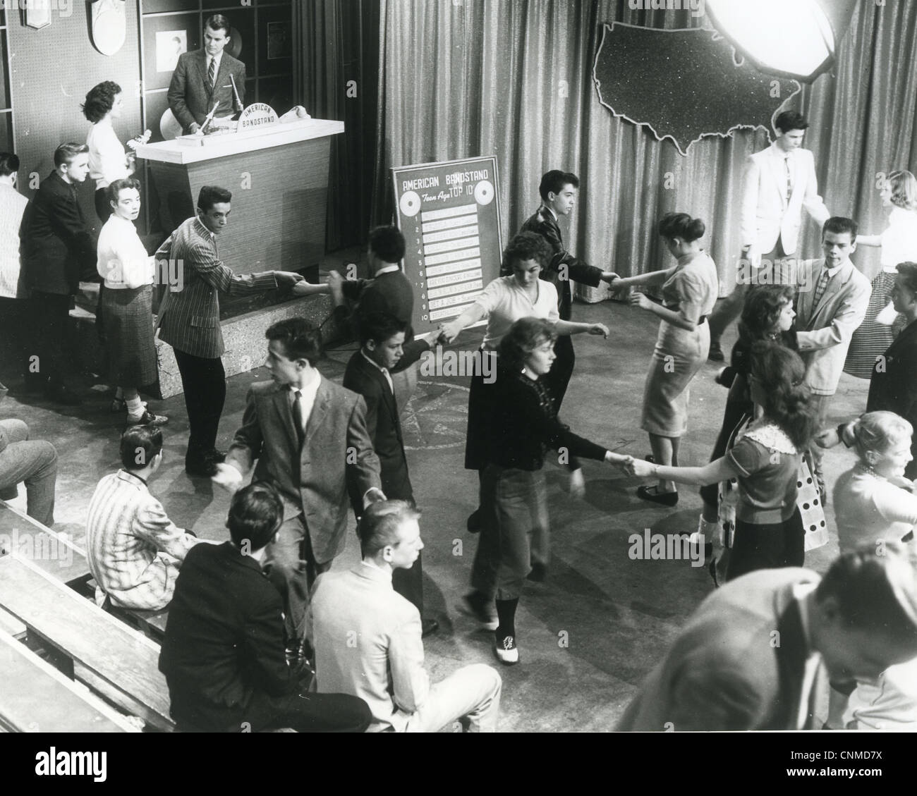 DICK CLARK (1929-2012) US music presenter on his American Bandstand TV ...