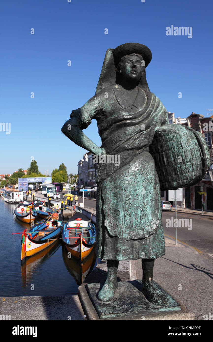 Statue of a salt maker, Beira Litoral, Portugal, Europe Stock Photo - Alamy