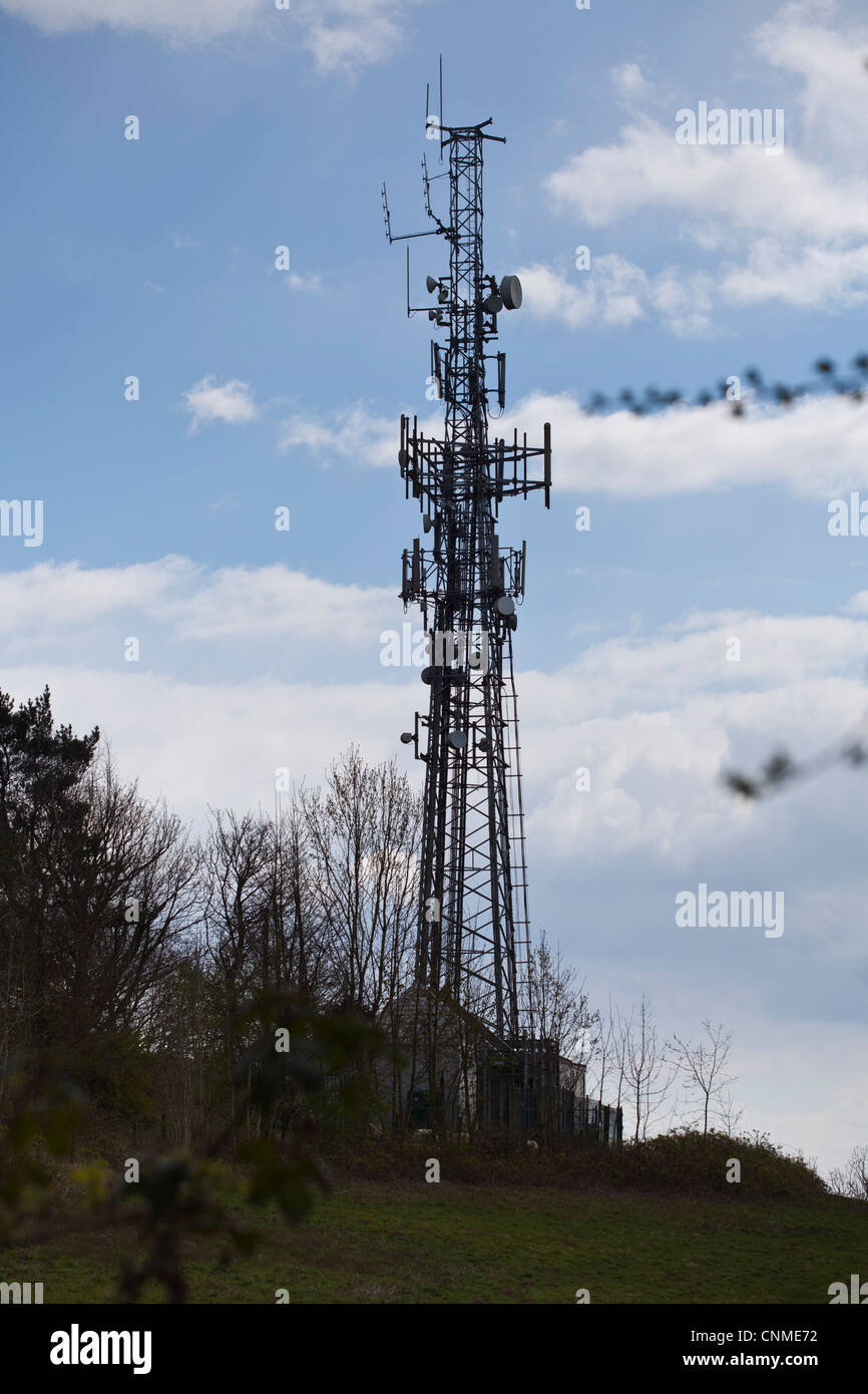 Telephone mast on caerphilly mountain, Wales,UK Stock Photo - Alamy