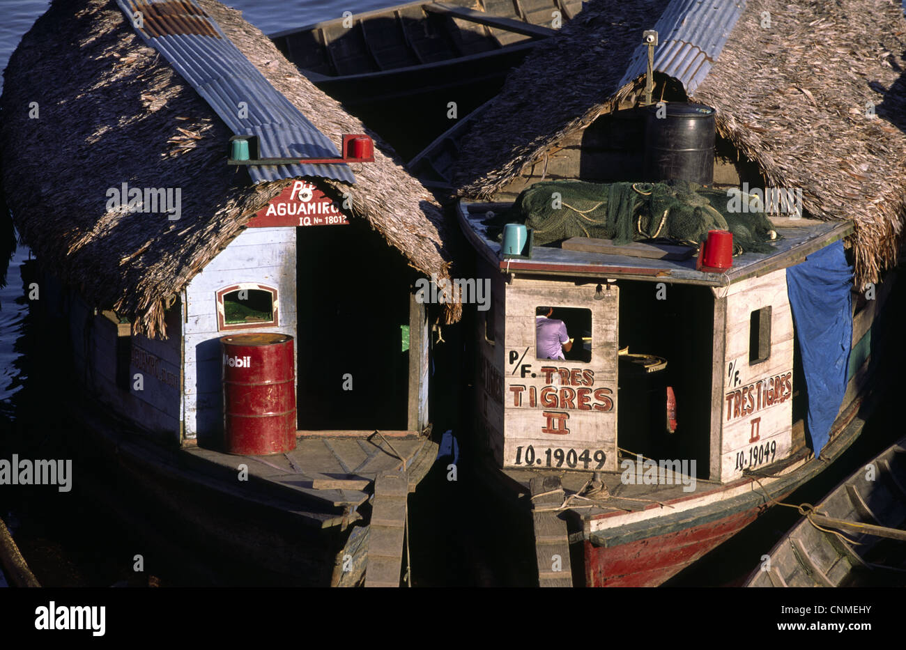 River boats along the Amazon. Iquitos, Peru Stock Photo - Alamy