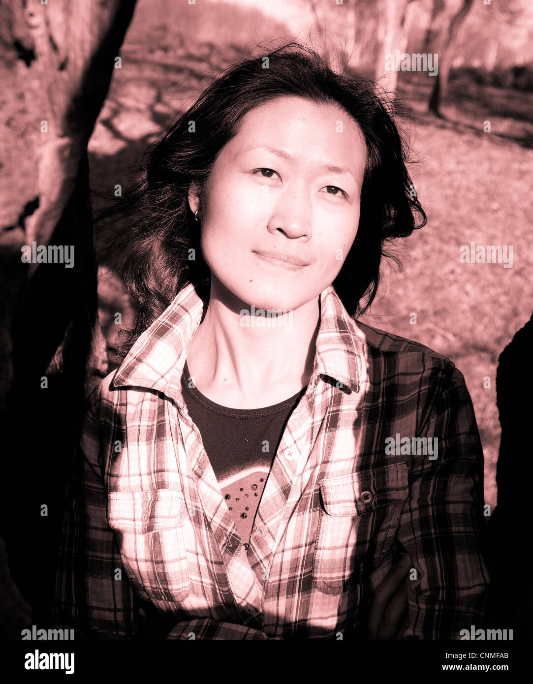 Portrait asian woman, looking off into distance Stock Photo - Alamy