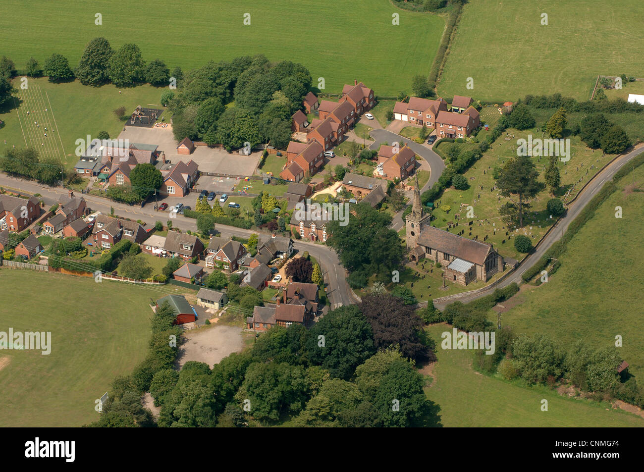 An aerial view of Church Eaton in Staffordshire England Uk Stock Photo ...