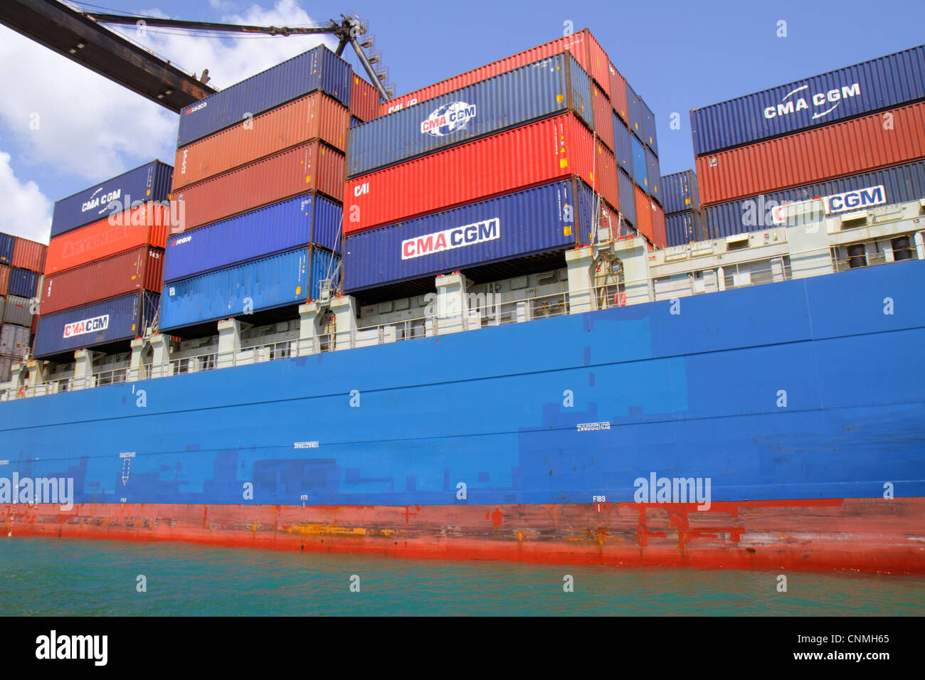 Miami Florida,Biscayne Bay water,Port of Miami,Dodge Island,cargo ...