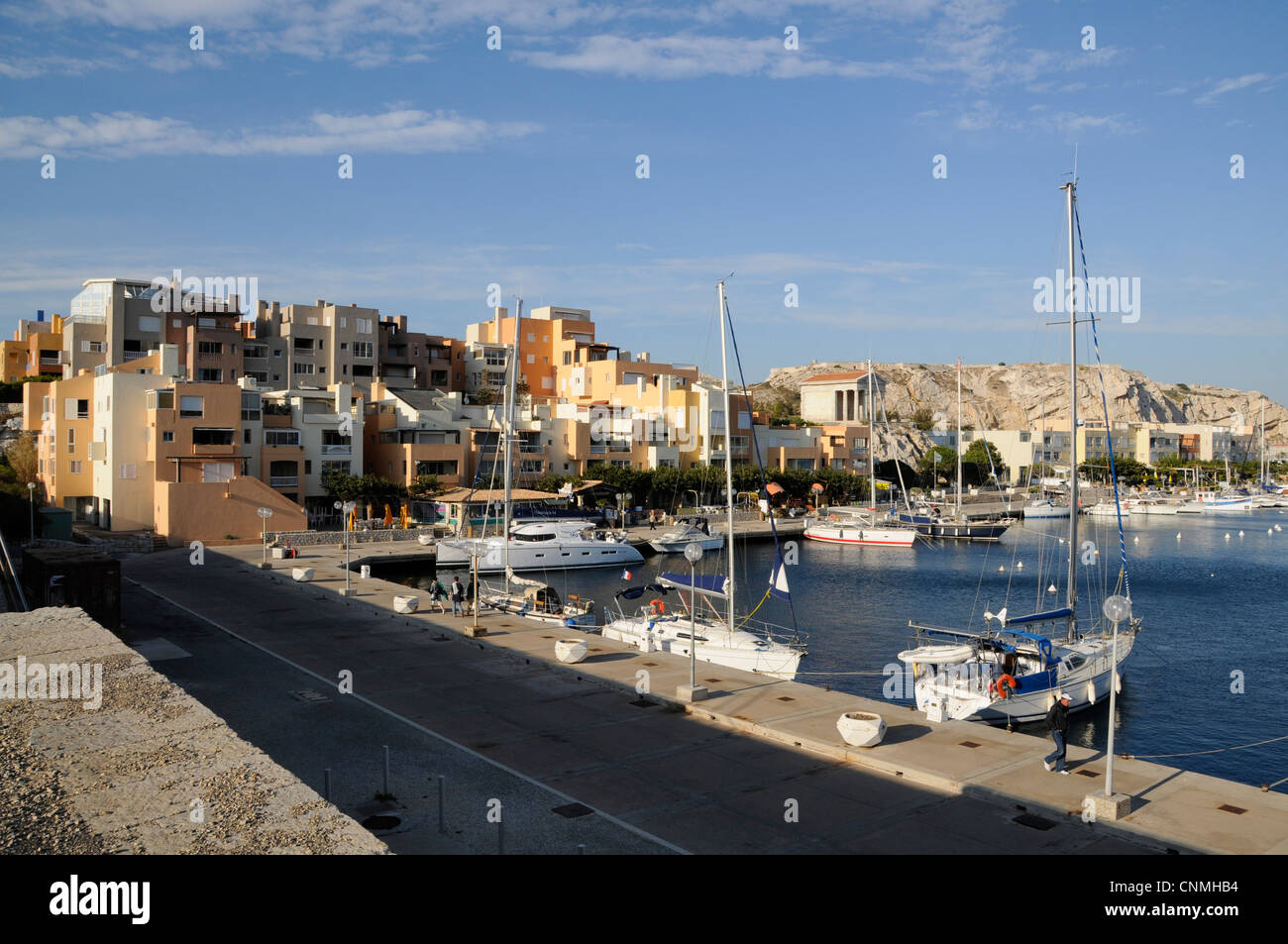 Quai D'Honneur marina on the ile de Ratonneau,Marseille, France Stock ...