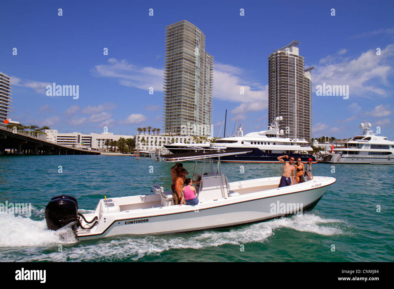 Miami Beach Florida,Biscayne Bay water,Miami Beach,Marina,high rise ...