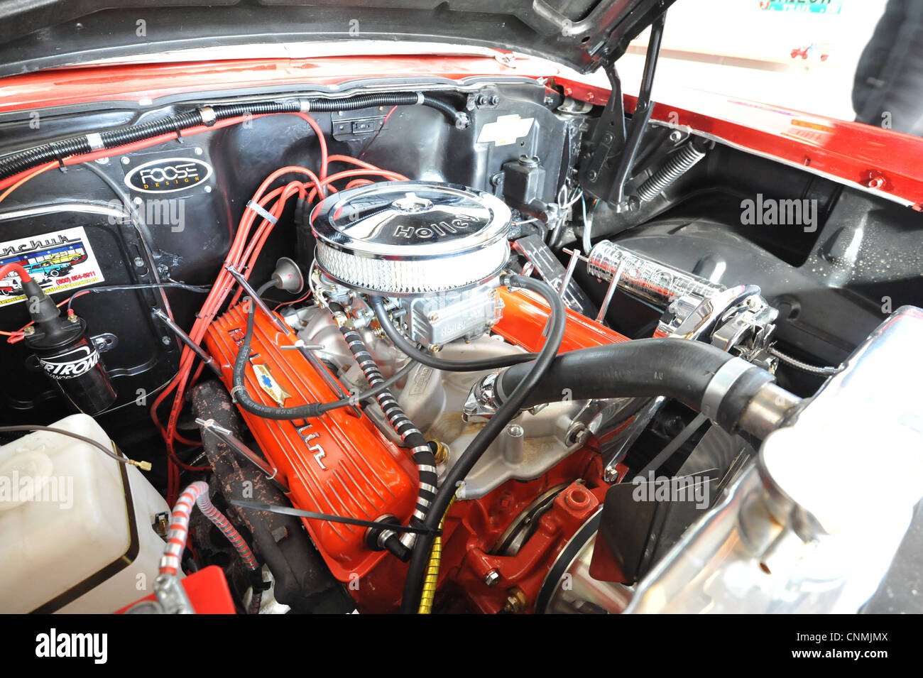 The engine bay of a 57 Chevrolet Stock Photo - Alamy