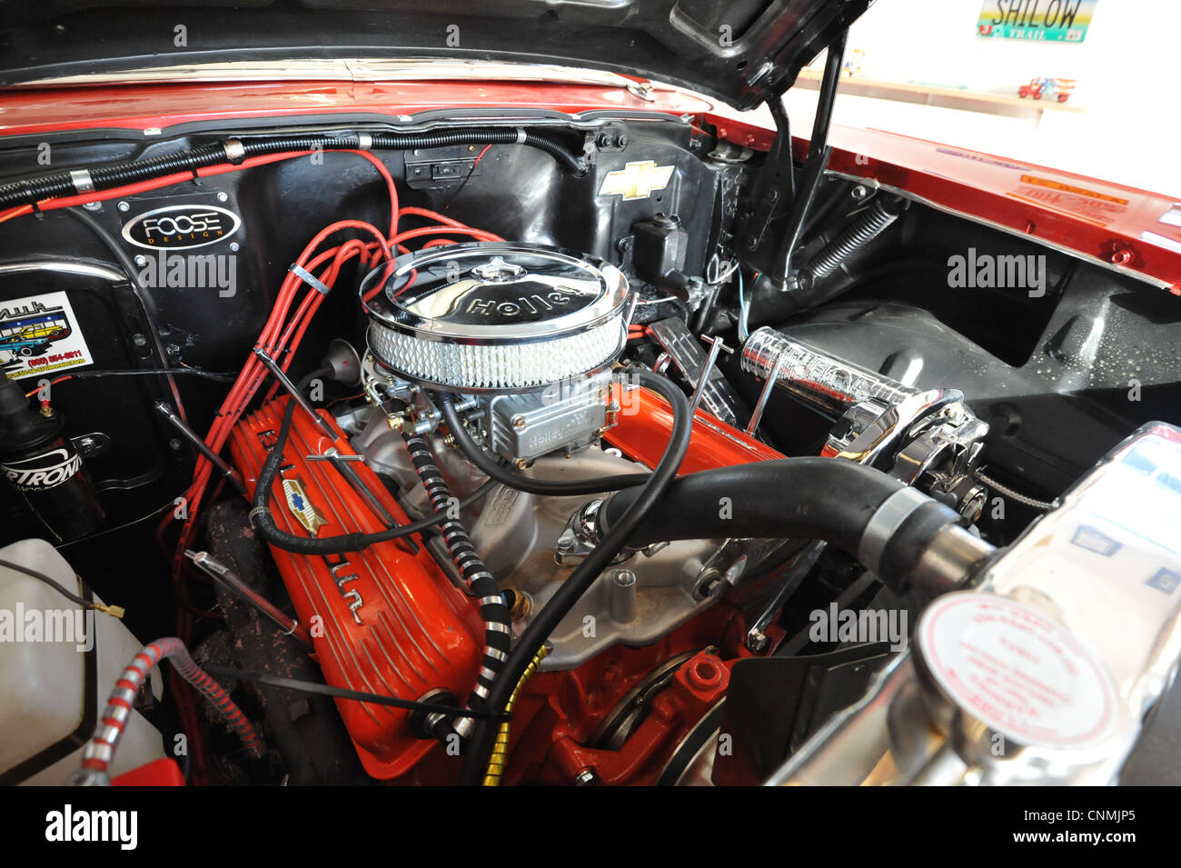 The engine bay of a 57 Chevrolet Stock Photo - Alamy