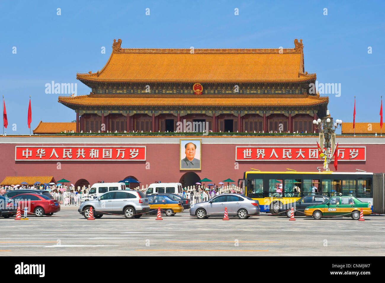 Tiananmen Gate (Gate of Heavenly Peace) - the main entrance to The ...