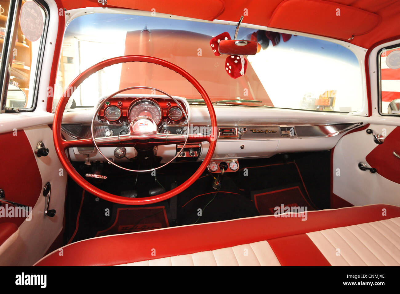 The interior of a 57 Chevrolet Sedan Stock Photo - Alamy