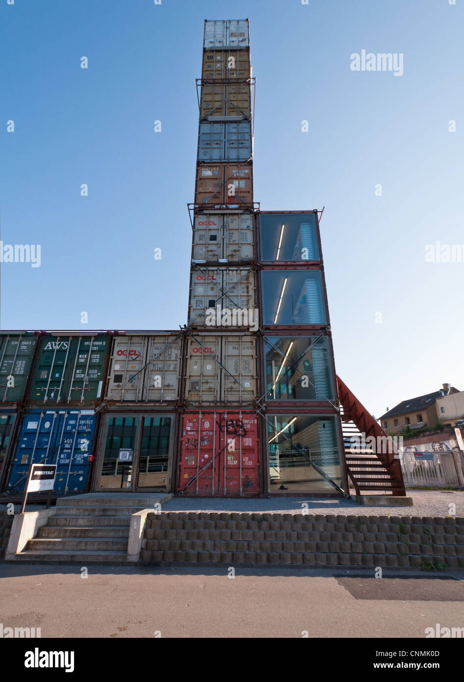 Freitag company flagship shop made with freight containers. Photo taken ...