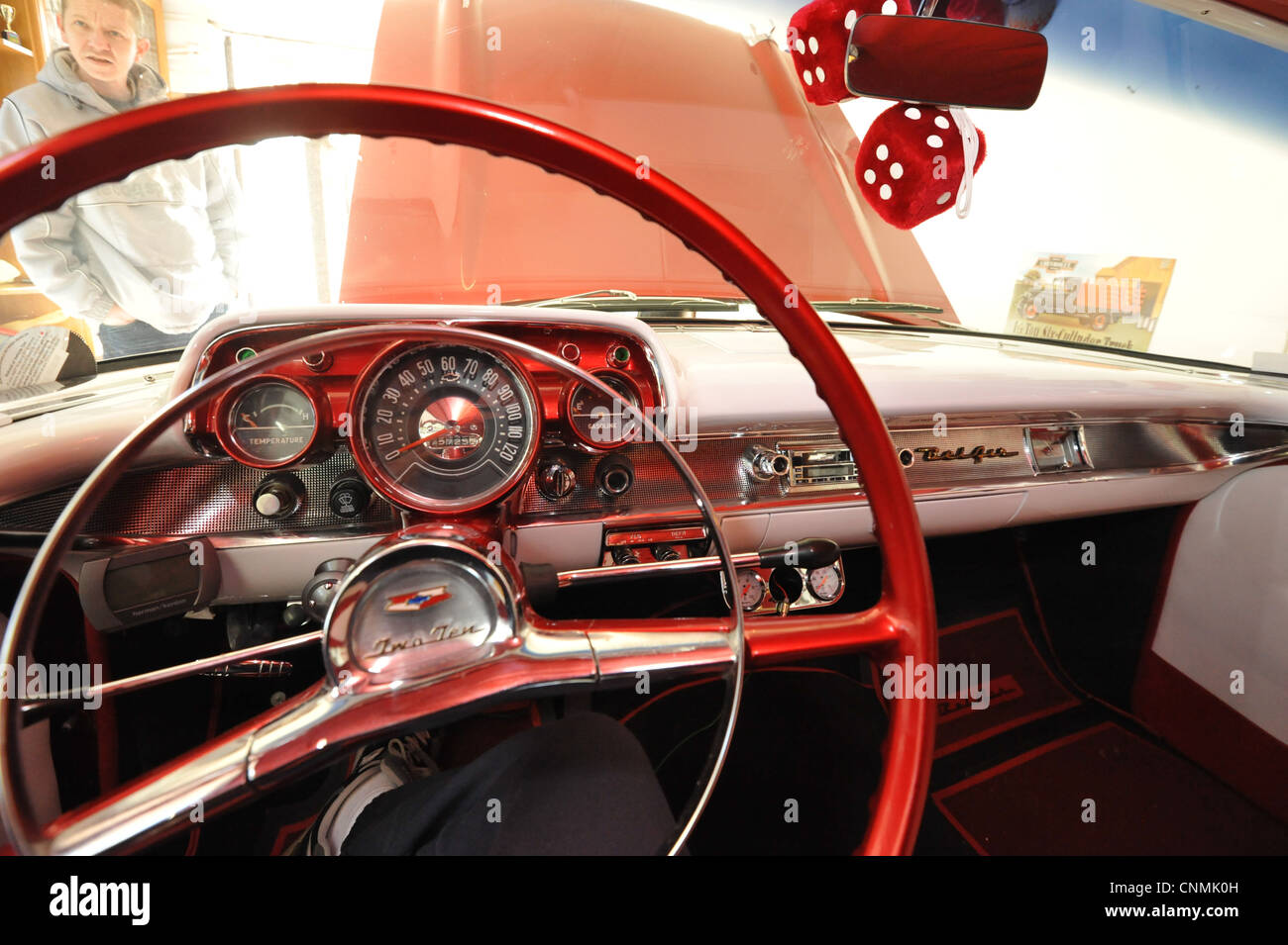 The interior of a 57 Chevrolet Sedan Stock Photo - Alamy