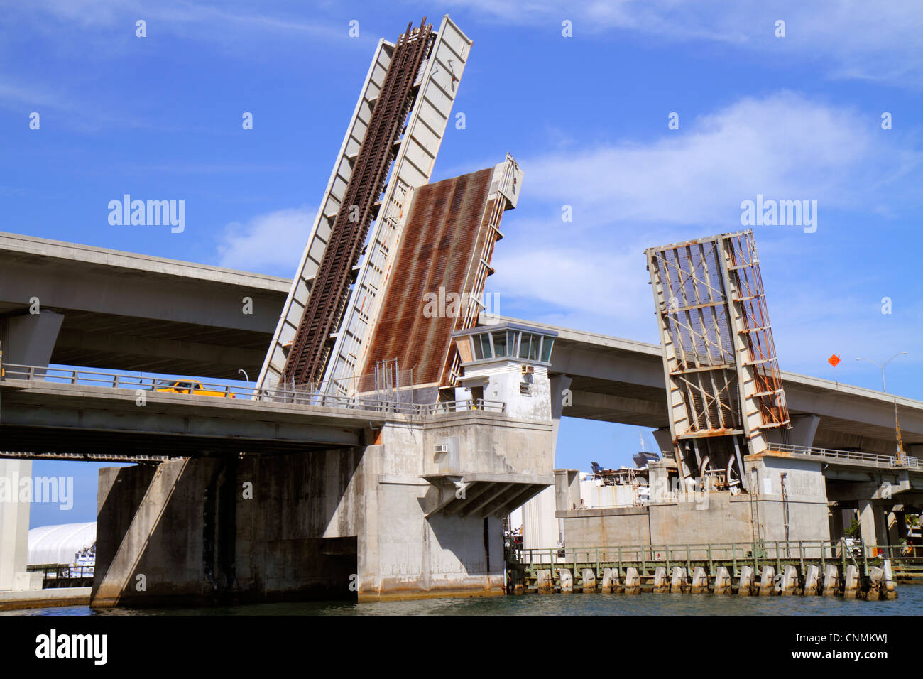 Miami Florida,Biscayne Bay,Port Boulevard Bridge,drawbridge,railroad ...