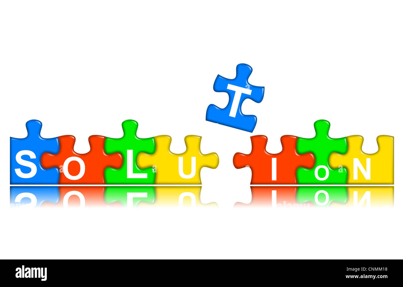 multi-color puzzle pieces combined representing solution concept Stock ...