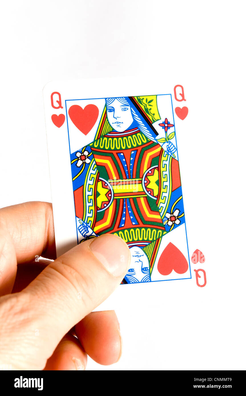 Hand holding queen playing card hi-res stock photography and images - Alamy