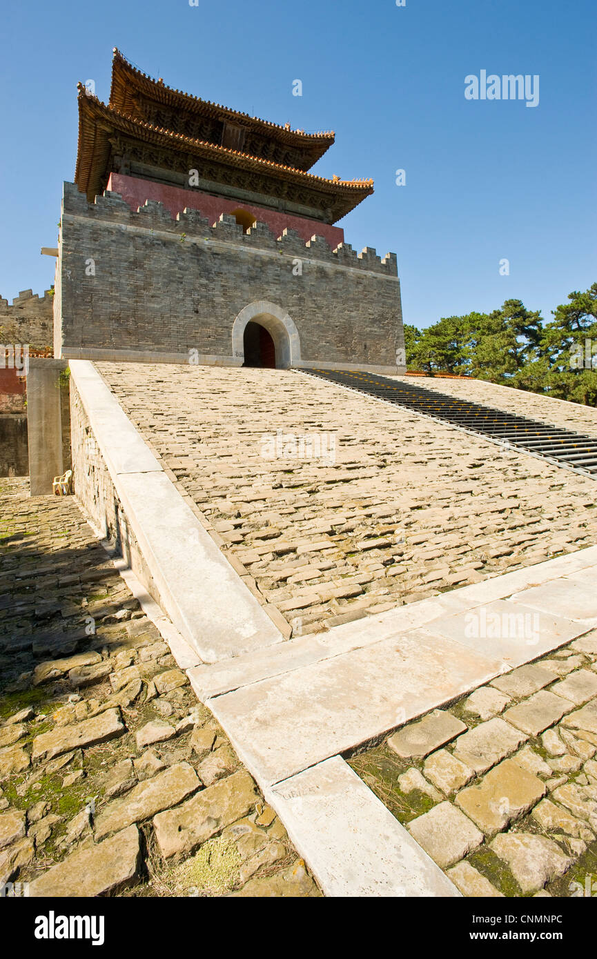 Exterior view of the tomb of Emperor Qianlong at the Eastern Qing Tombs ...