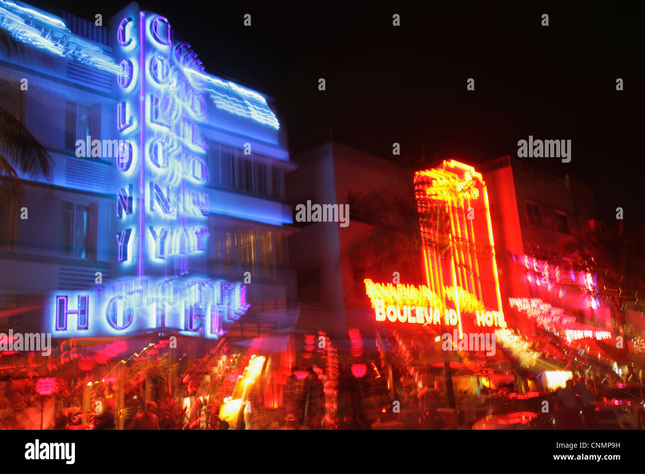 Red and blue neon signs hi-res stock photography and images - Alamy