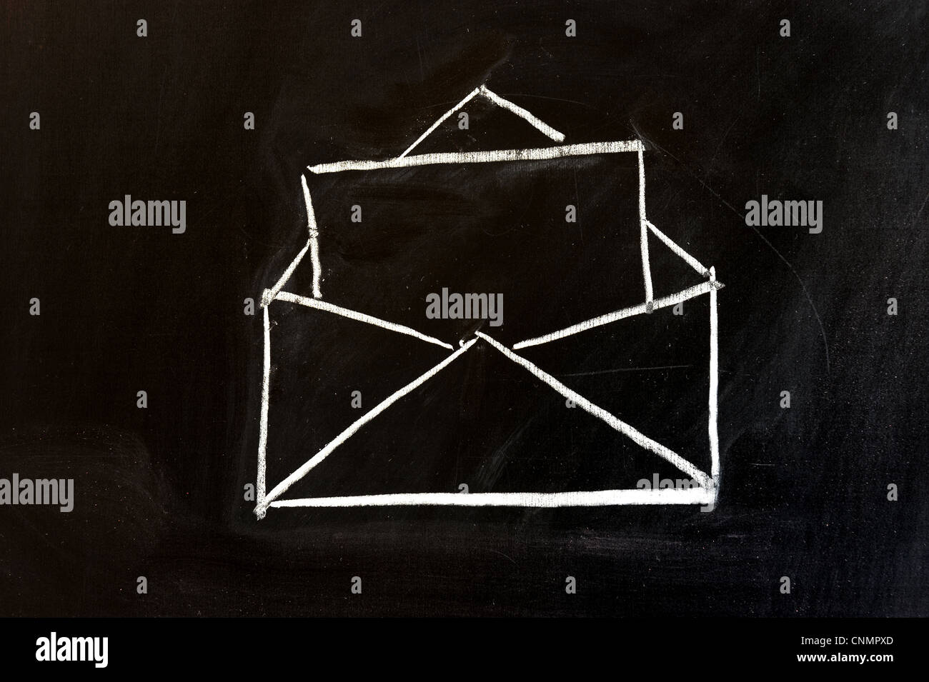 Chalk drawing - Envelope on chalkboard Stock Photo - Alamy