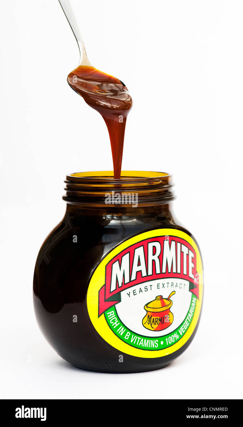 Marmite and spoon on white background Stock Photo - Alamy