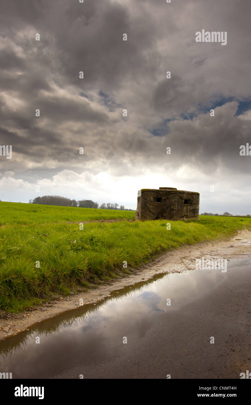 Pillbox in field Stock Photo - Alamy