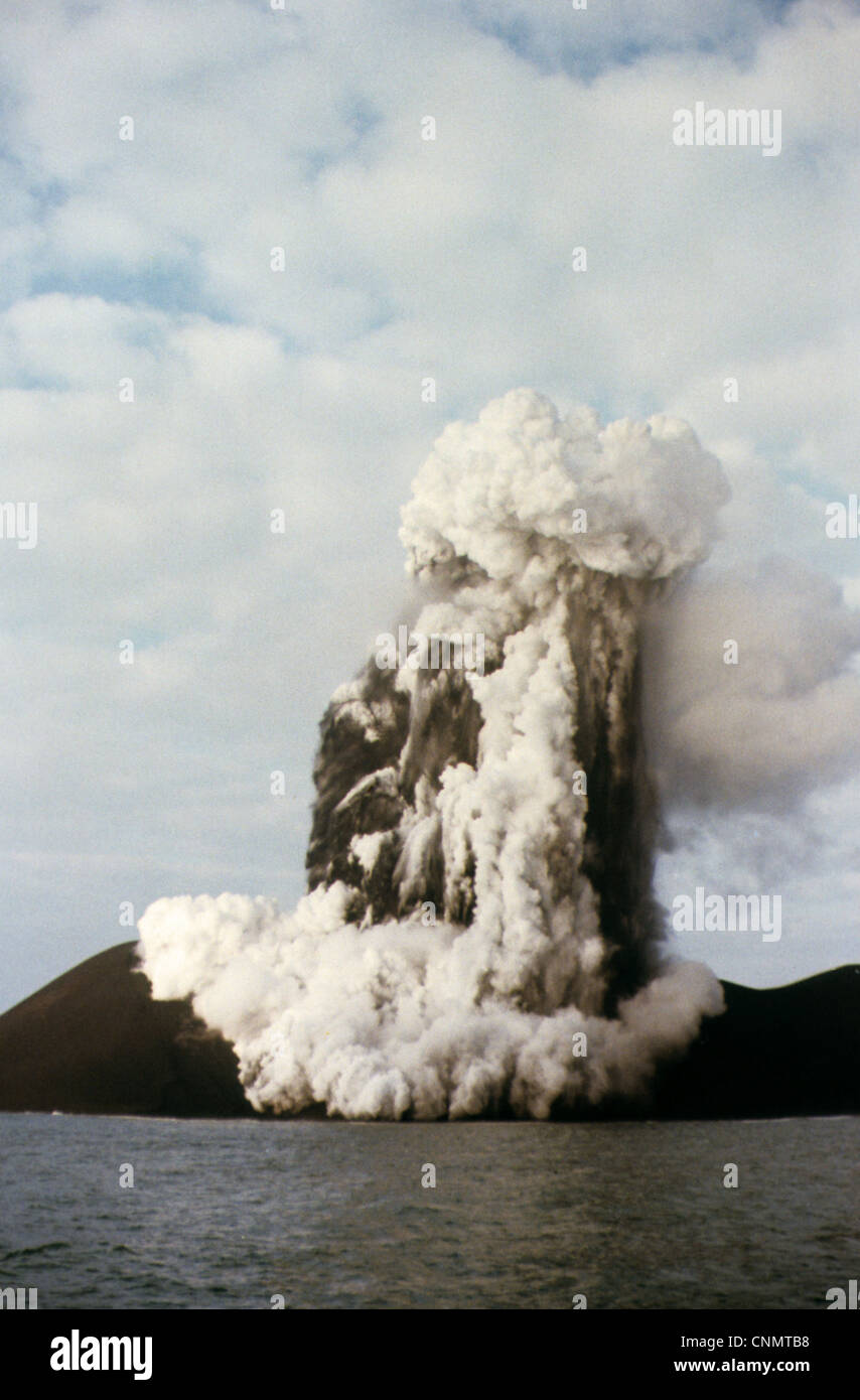 Volcanic island eruption, ash and smoke erupting, Surtsey, Iceland, 1st ...