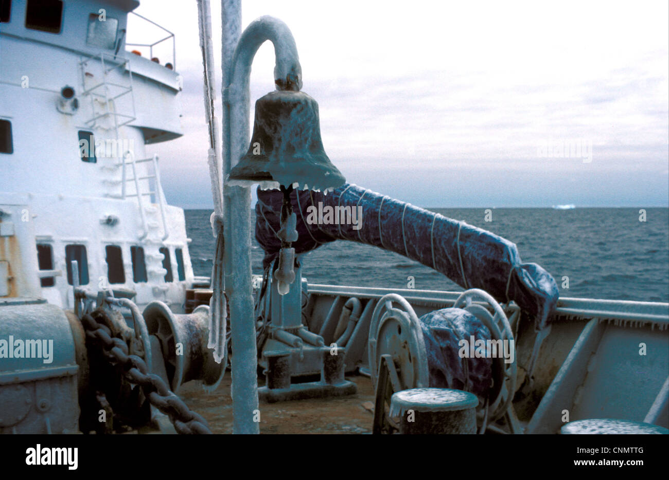 Ice Ice on Deck of Boat Antarctica Stock Photo - Alamy