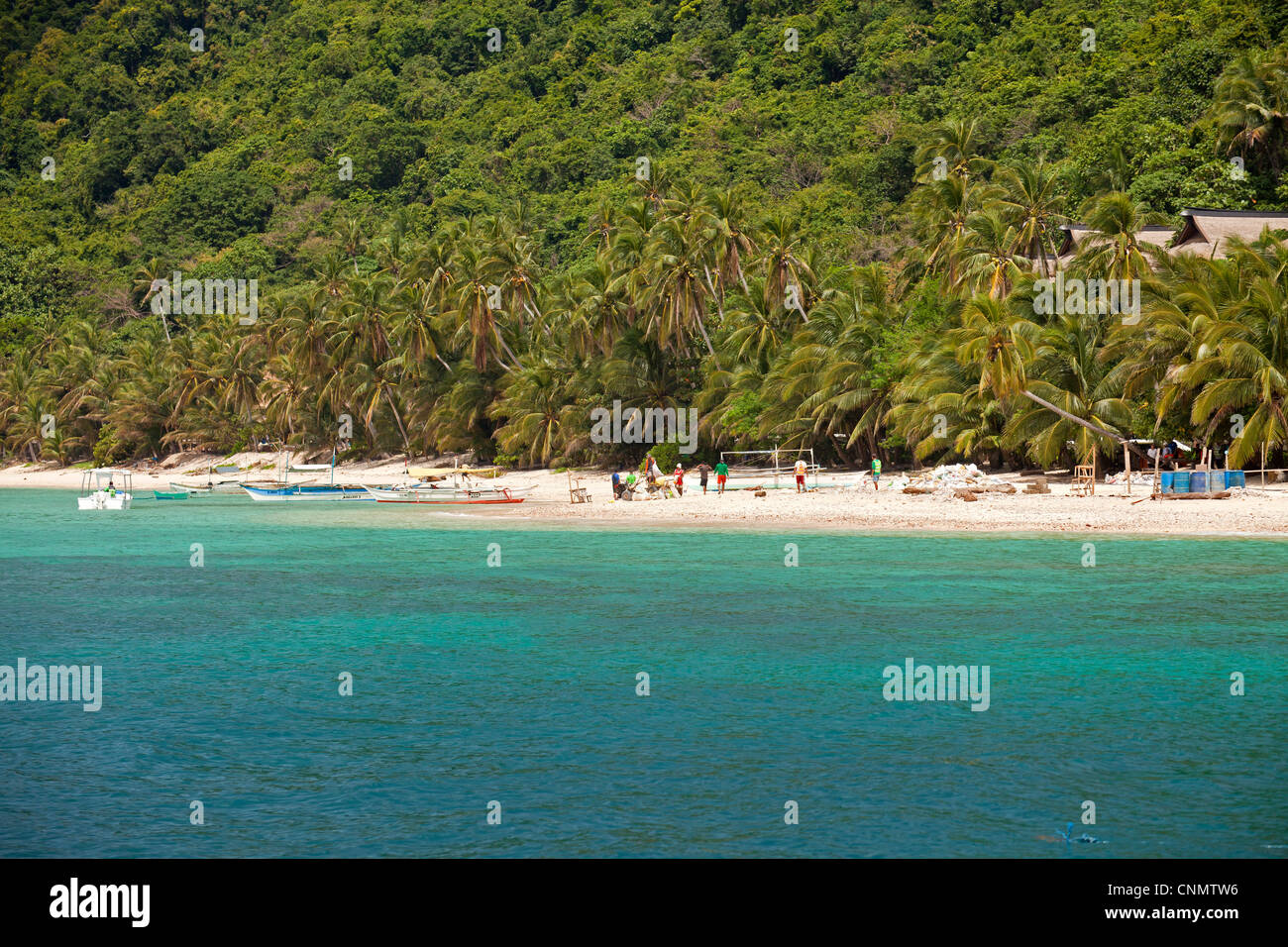 luxury resort and beach on Pangulasian Island, Bacuit Bay, El Nido ...
