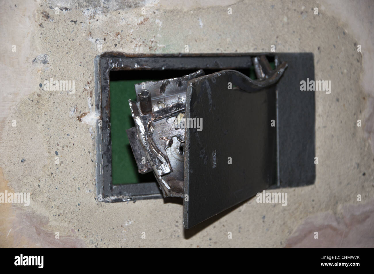 Church Poor or collection box broken into by thieves Stock Photo - Alamy