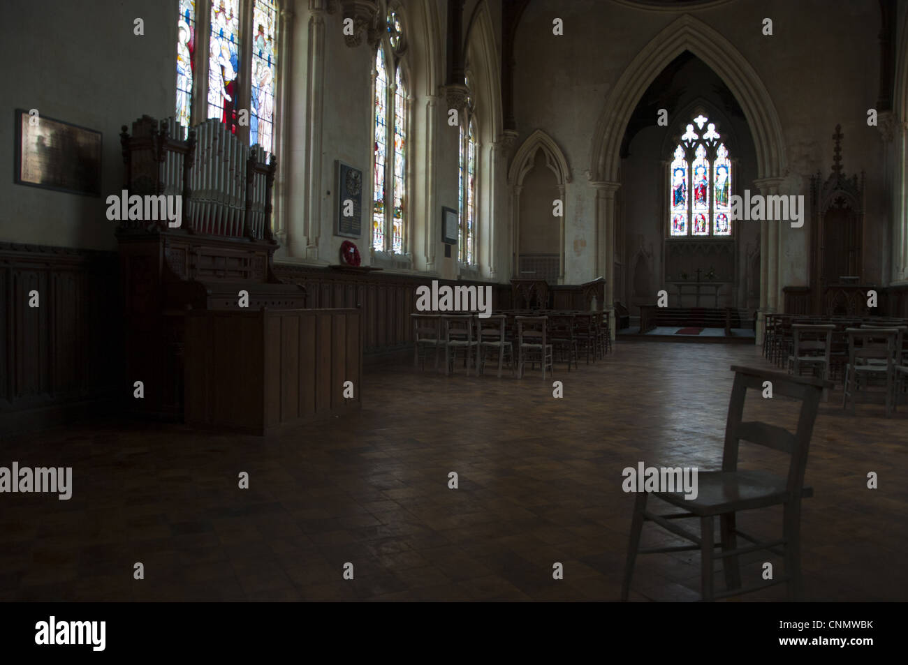 Interior empty country church Stock Photo - Alamy