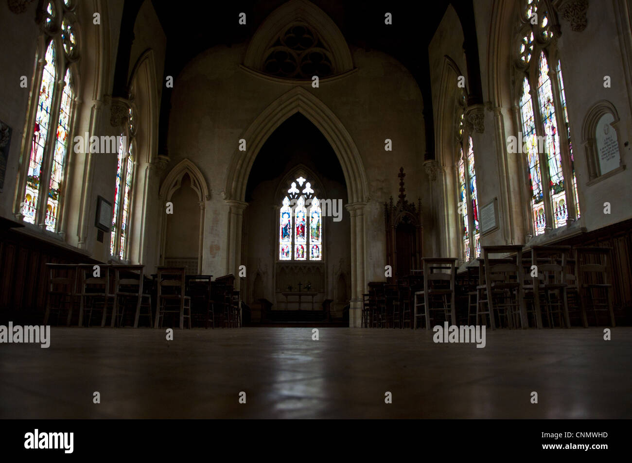 Interior empty country church Stock Photo - Alamy