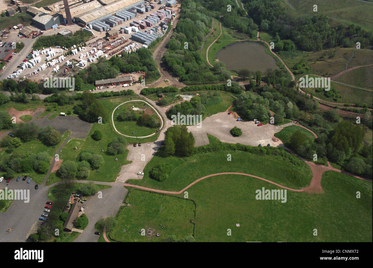 An aerial view of Baggeridge Country Park in May 1997 Stock Photo - Alamy