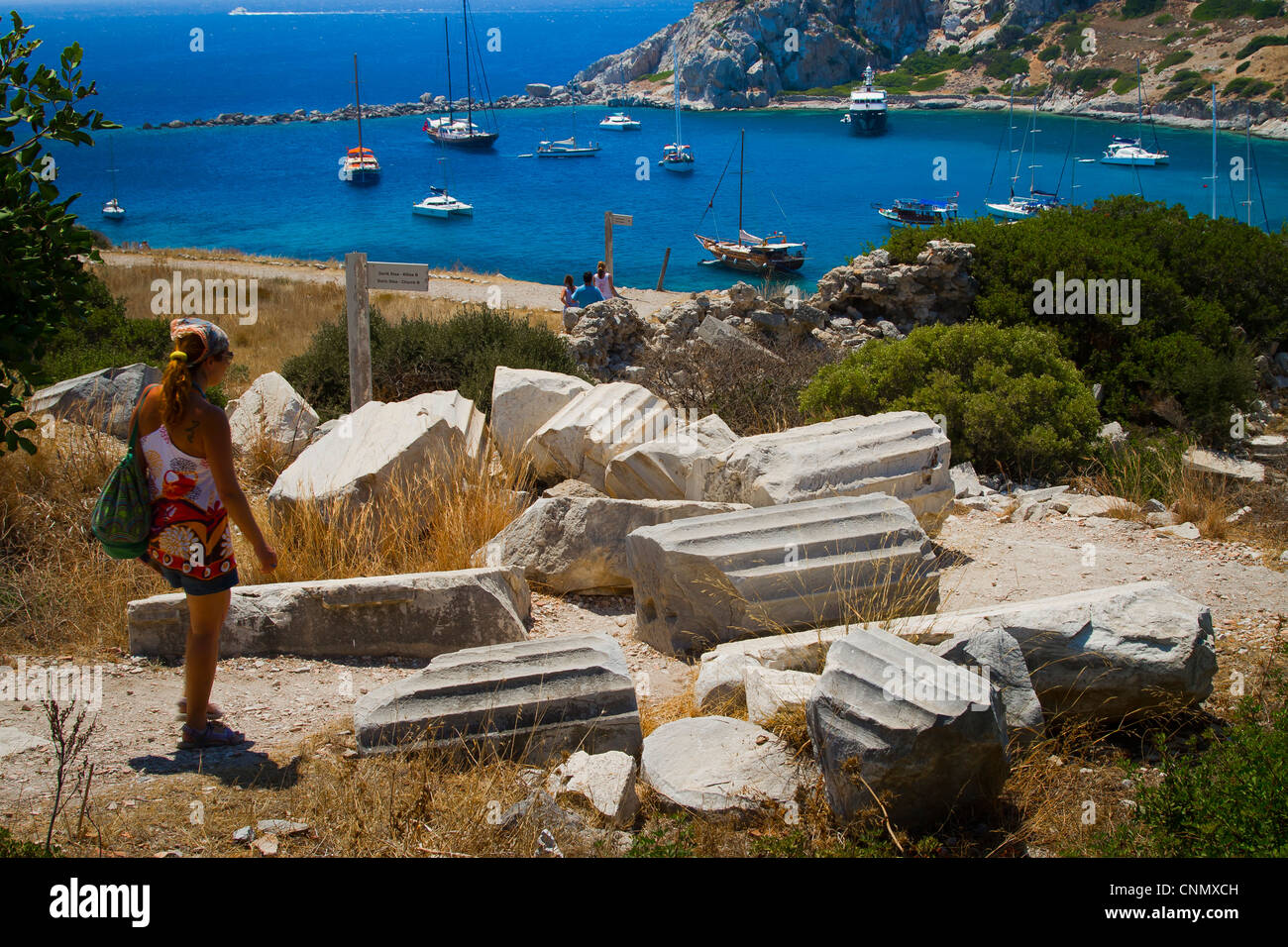 Knidos ancient Greek city ruins. Datca peninsula, Mugla province, Turkey Stock Photo - Alamy