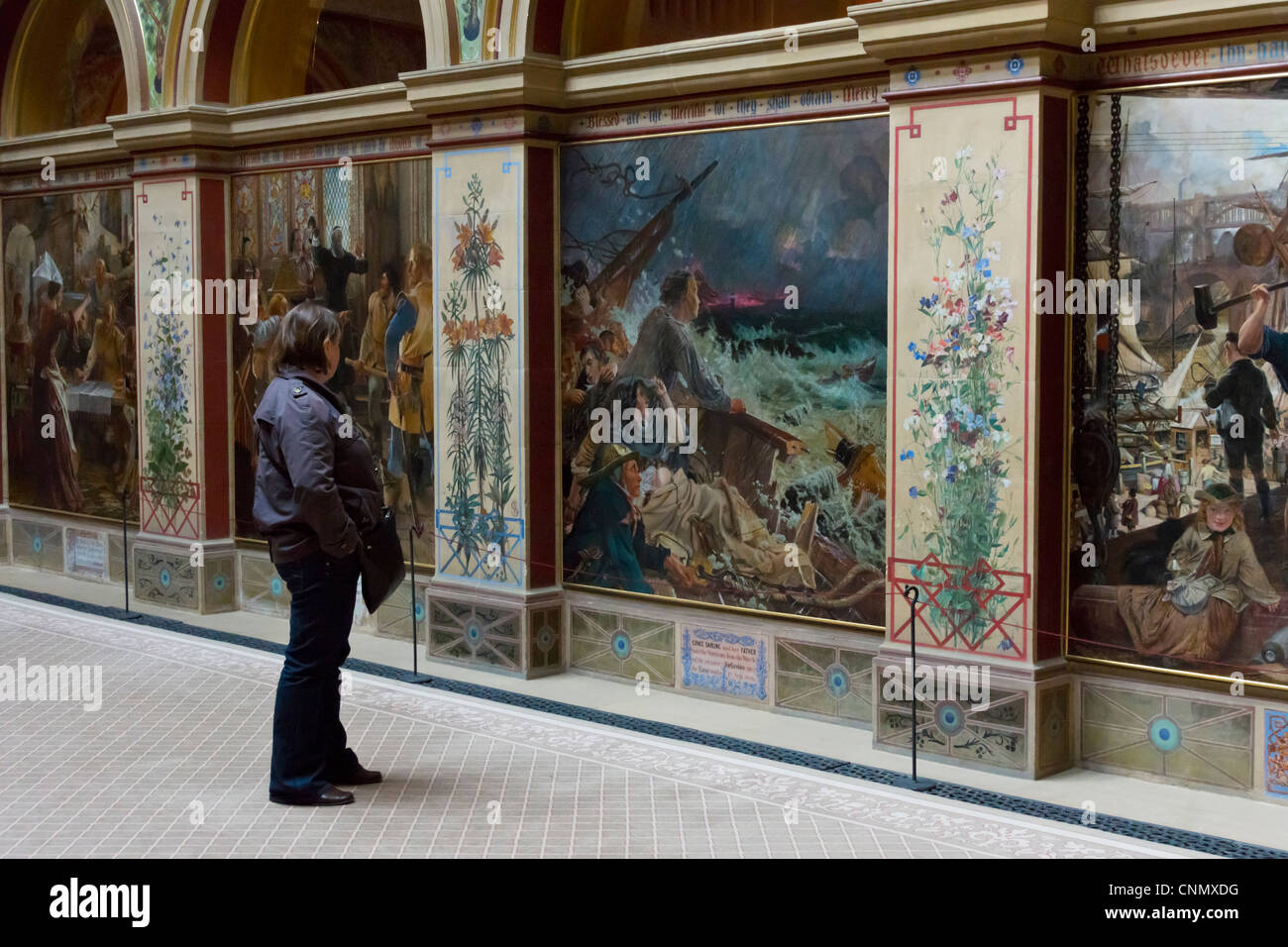 Wallington Hall, Northumberland, UK. Central atrium enclosed and ...