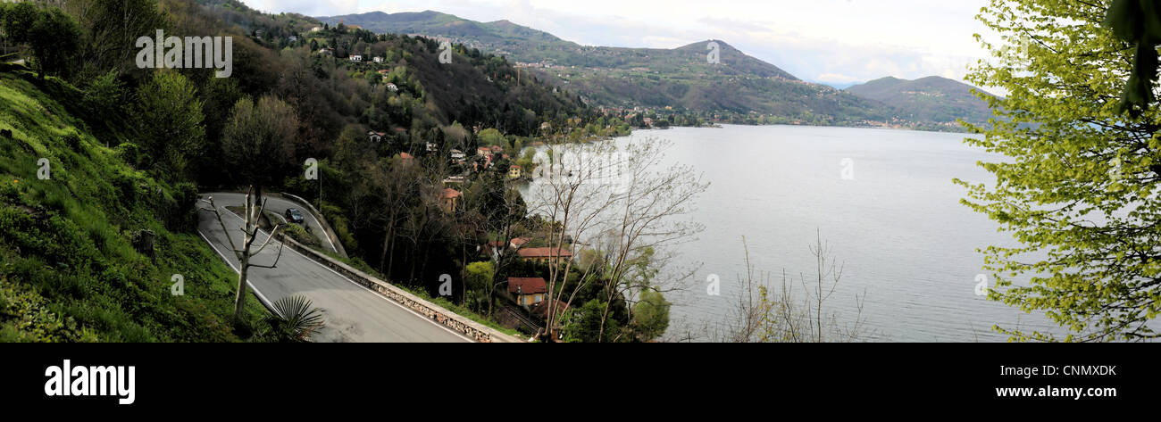 Lake Maggiore and Alps, Arona Stock Photo - Alamy