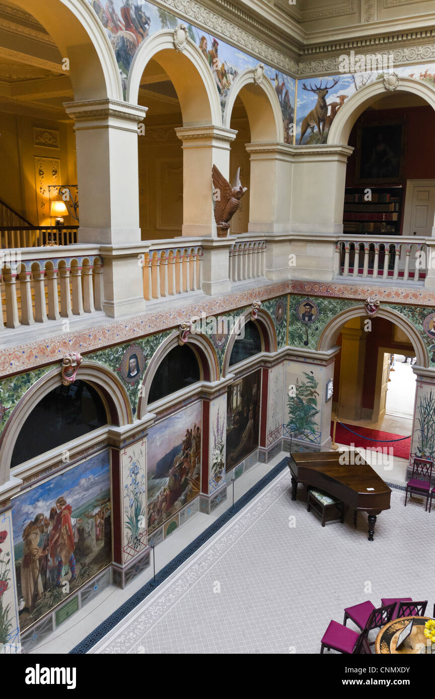 Wallington Hall, Northumberland, UK. Central atrium enclosed and ...