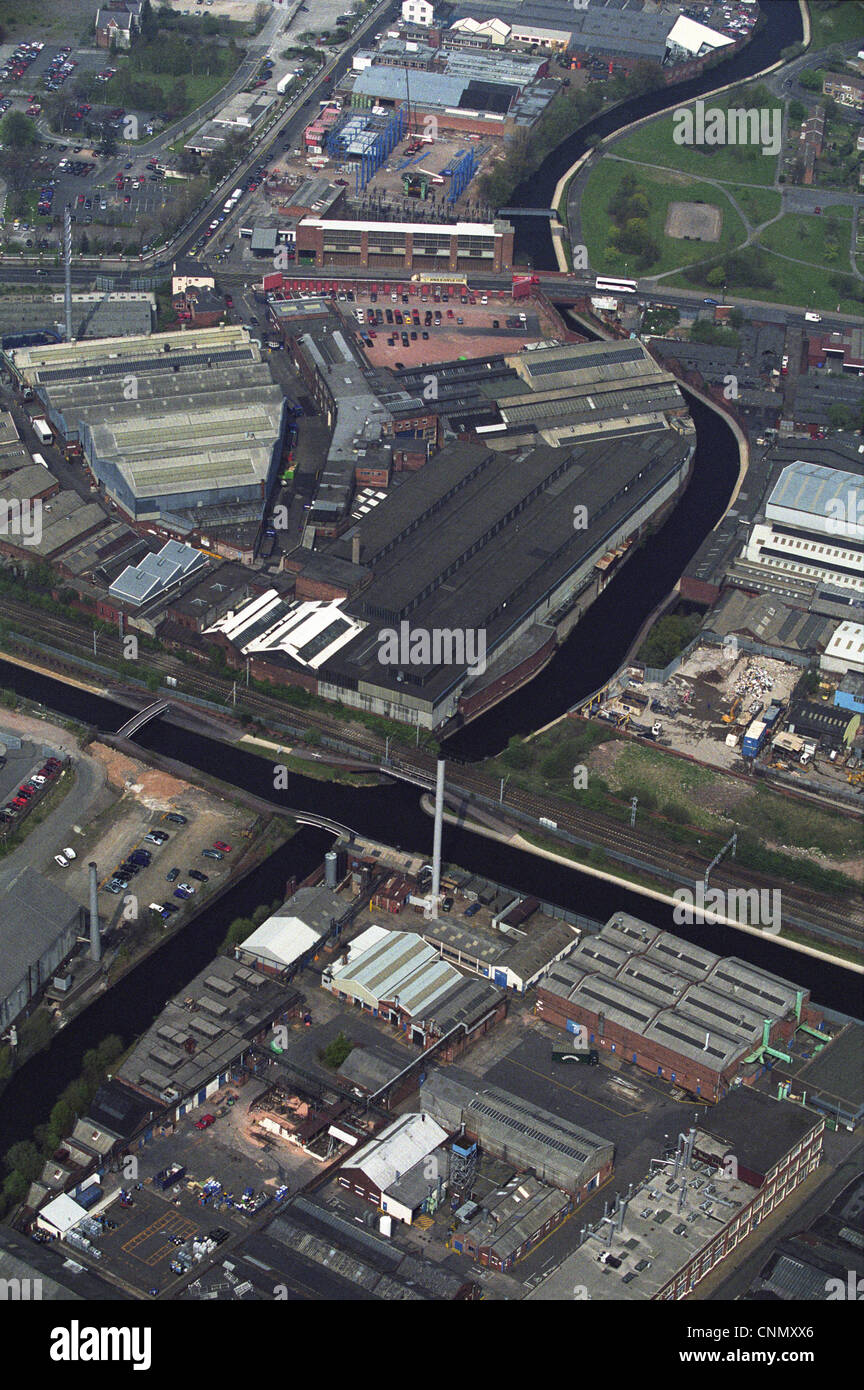Aerial view of Birmingham canals and industry in Summerfield Birmingham ...