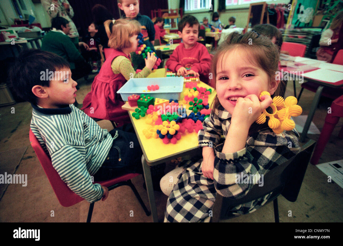 Pre-school children at a playgroup in Surrey, England. UK Stock Photo ...