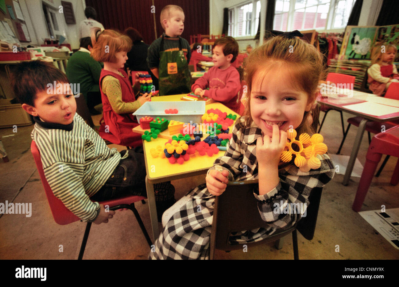 Pre-school children at a playgroup in Surrey, England. UK Stock Photo ...