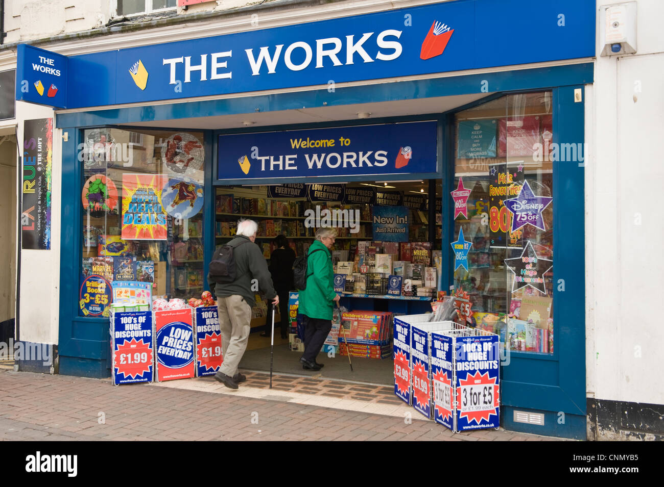 Exterior of THE WORKS store in city centre of Hereford Herefordshire ...