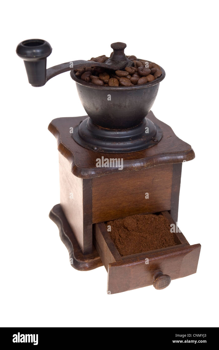 grinder to milling coffee on white background Stock Photo - Alamy