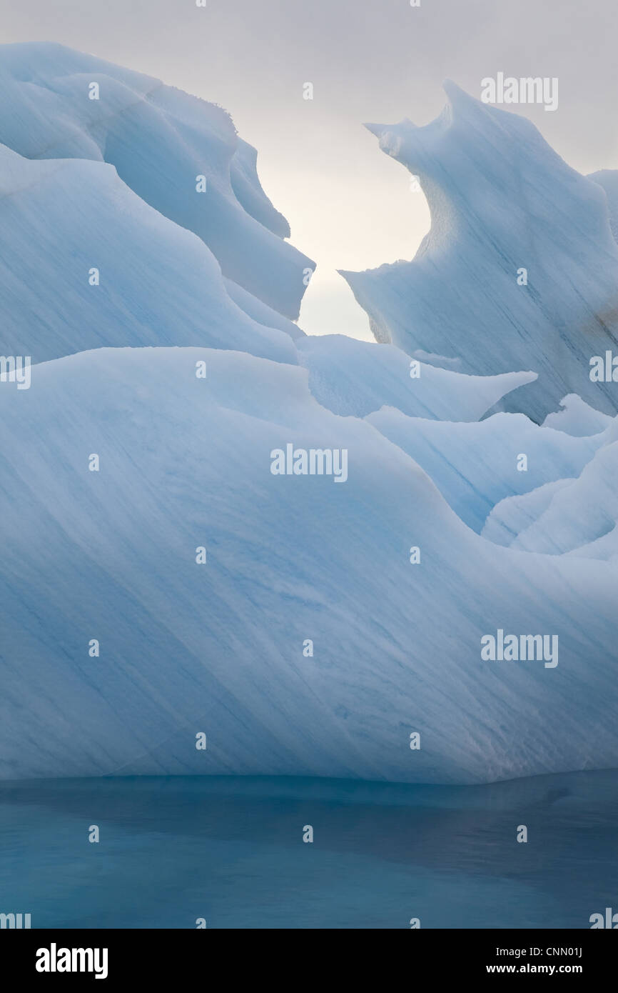 Iceberg drifting at sea, Arctic Ocean, Spitsbergen, Svalbard Stock ...