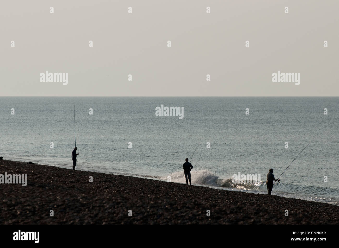 Sea fishing on a beach in Norfolk, East Anglia, England Stock Photo - Alamy