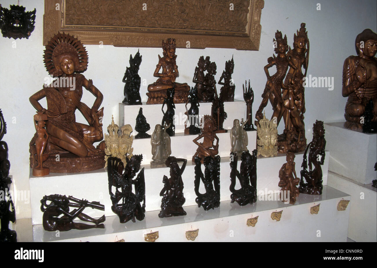 Indonesia Wood carvings from Bali Stock Photo - Alamy