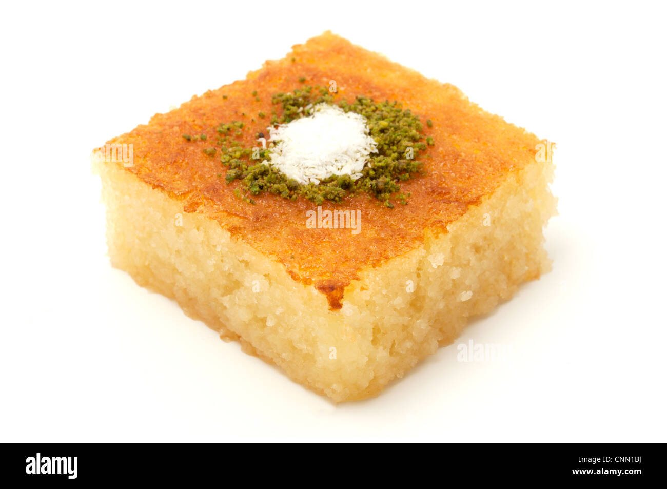 Basbousa on a white background Stock Photo - Alamy