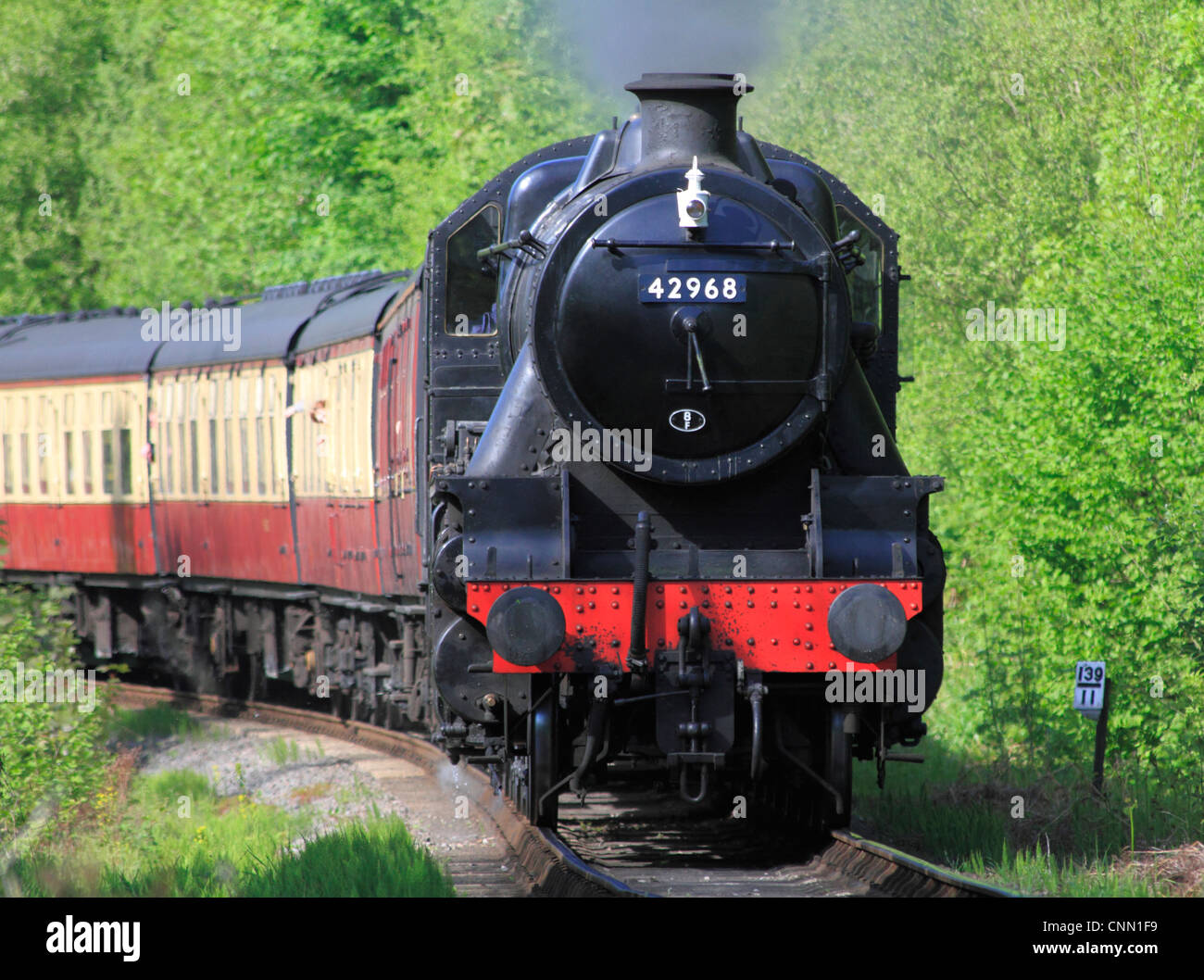 Severn Valley Railway locomotive 42968 leaves Trimpley and heads ...