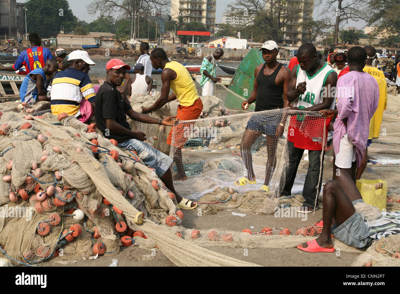 Fish Market , Boublinet Harbour , Conakry Guinea , West Africa Stock ...