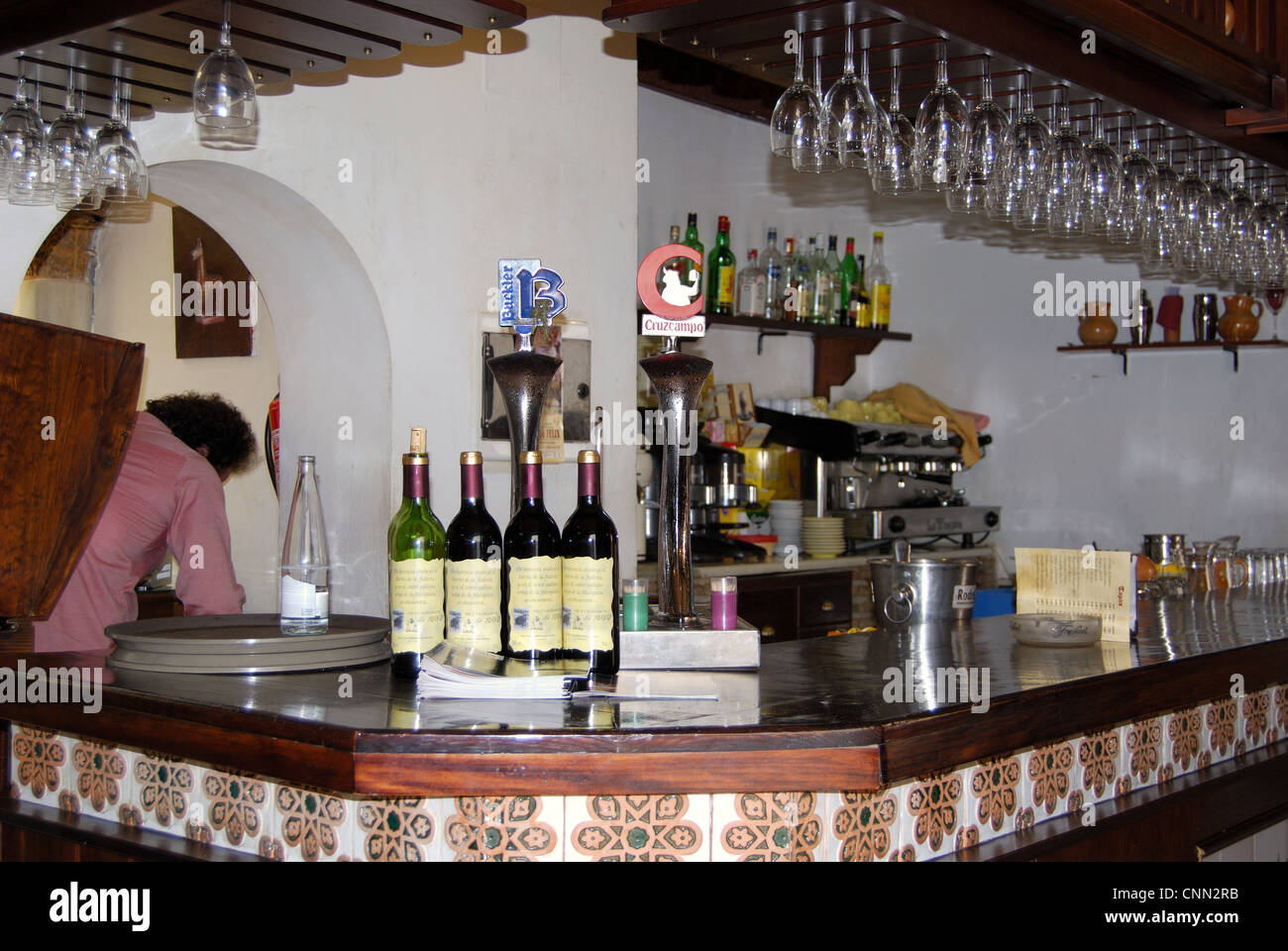 Interior of a typical Spanish bar, Cordoba, Cordoba Province, Andalucia ...