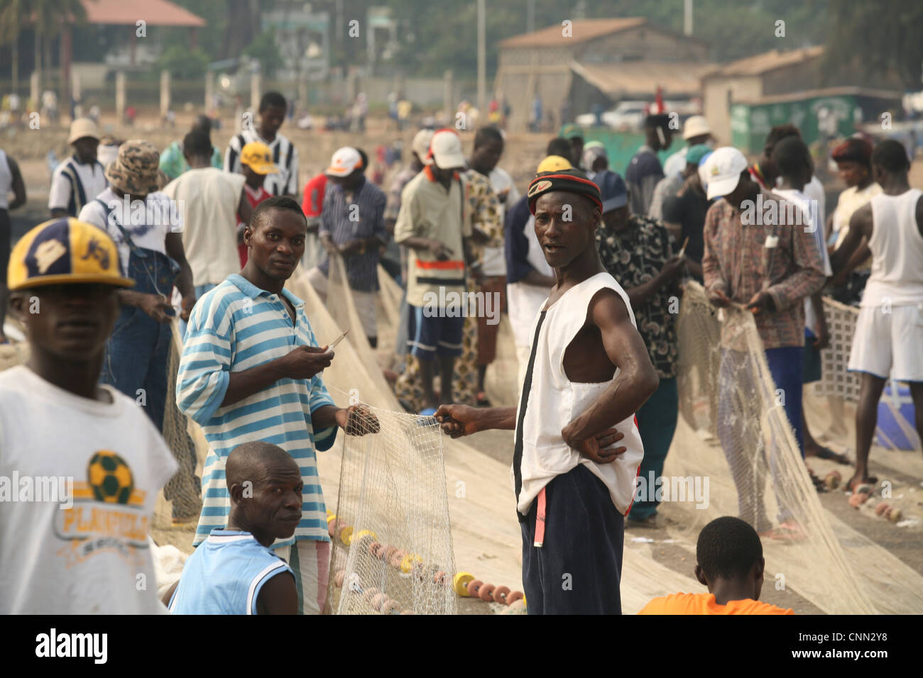 Fish Market , Boublinet Harbour , Conakry Guinea , West Africa Stock ...