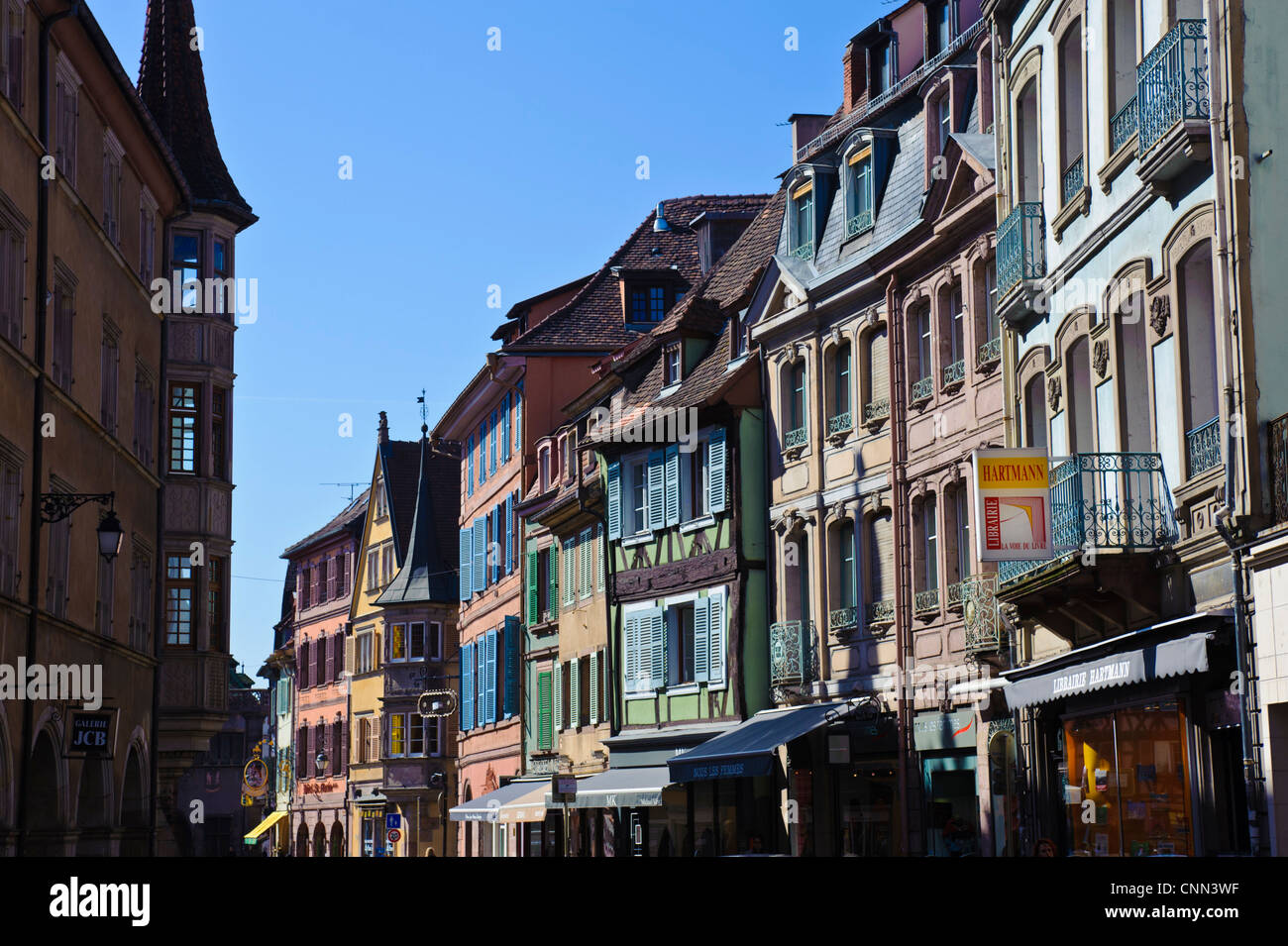 Alsace architecture on street scene in Colmar France Stock Photo - Alamy