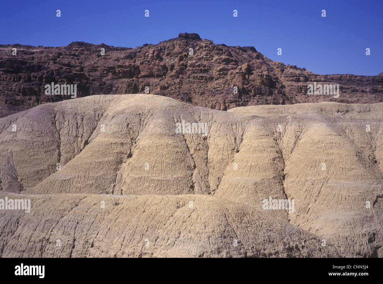 Middle East-Jordan Eroded landscape of Jordan's Rift Valley Stock Photo ...